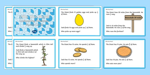 Compare Different Fractions of Amounts Using Fractions as Operators ...