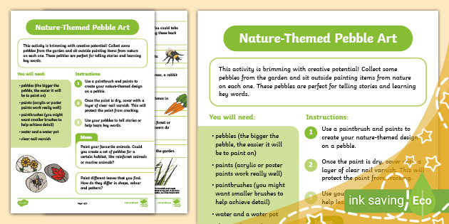 Nature-Themed Pebble Art (teacher made)