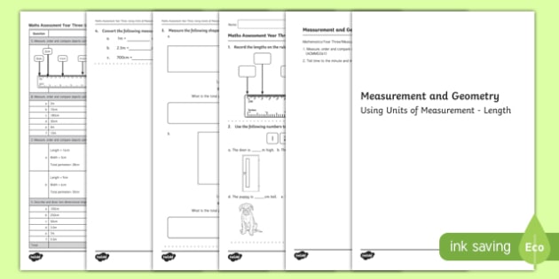 Year 3 Measurement and Geometry Units of Measurement Length Assessment