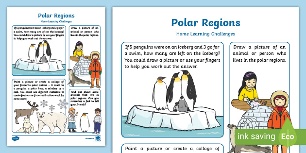 EYFS Polar Regions Home Learning Challenge Sheet Nursery FS1