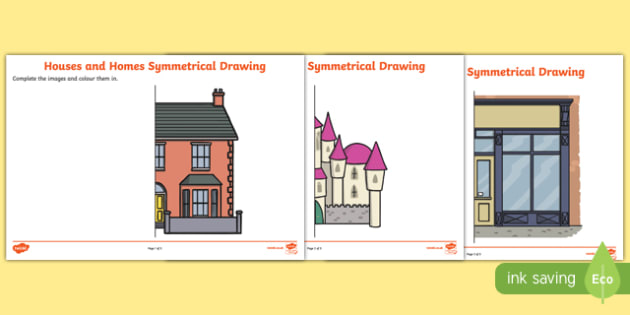 Houses and Homes Complete the Symmetrical Picture Worksheet / Worksheet ...