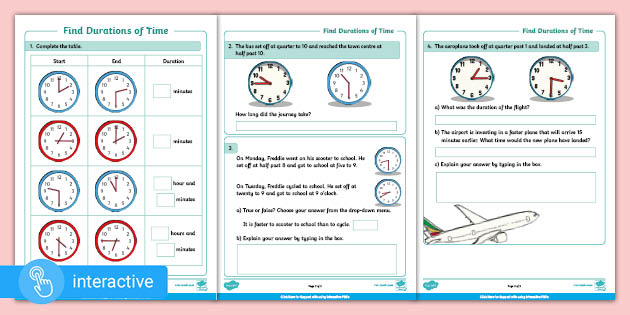 👉 Digital PDF: Supports White Rose Y2: Find Durations of Time
