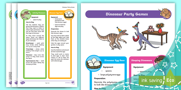 Dinosaur-Themed Birthday Party Games | Printable | Twinkl