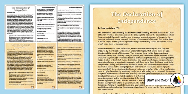 The Declaration of Independence Poster Set
