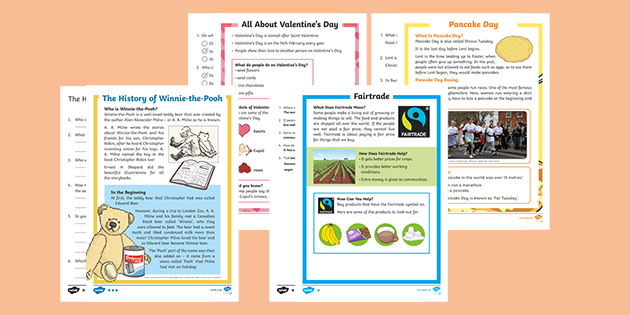 KS1 February Reading Comprehension Activity Pack