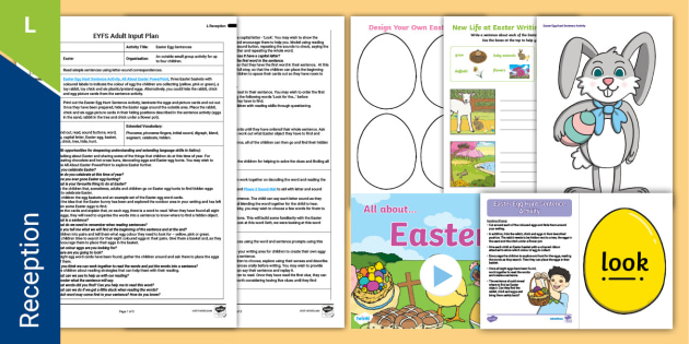 EYFS Easter Egg Sentences Adult Input Plan and Resource Pack