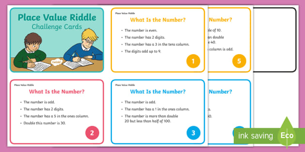 KS1 Place Value Riddle Challenge Cards