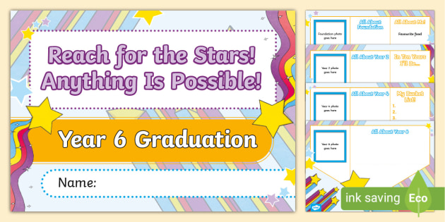 Year 6 Graduation Editable Student Banner - Reach the Stars