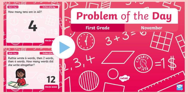 First Grade Math Problem of the Day - November PowerPoint