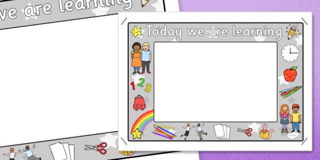 👉 Today We Are Learning Display Sign Black (teacher made)