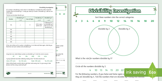 Divisibility Rules Practice Worksheet