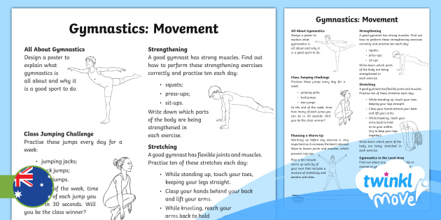 Move PE Year 3 Gymnastics: Movement Home Learning Tasks
