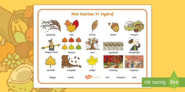 Mat Geiriau Yr Hydref (teacher made)