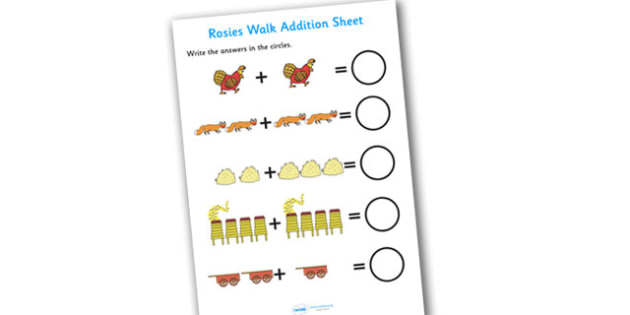 Addition Sheet to Support Teaching on Rosie's Walk