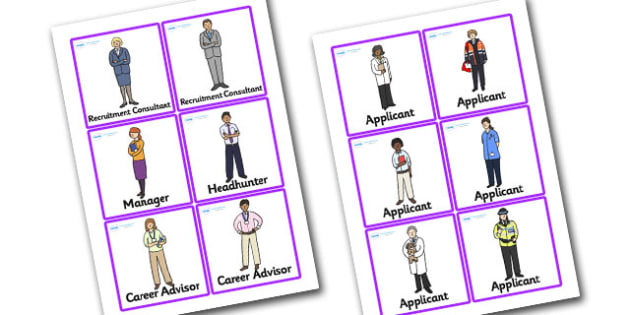 Recruitment Agency Role Play Badges (teacher made)