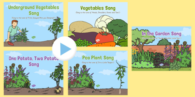 Vegetable Themed Songs and Rhymes PowerPoints Pack
