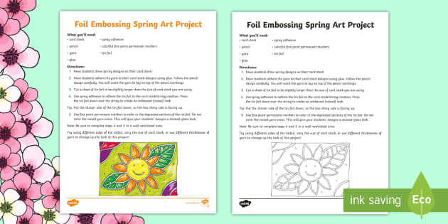 Spring Foil Embossing Art Activity (teacher made)