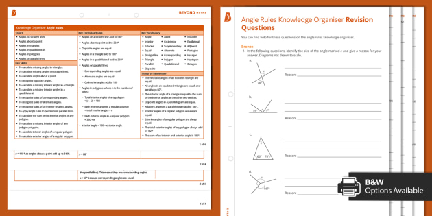 👉 Angle Rules: Knowledge Organiser and Revision Questions | KS3 Maths | Beyond