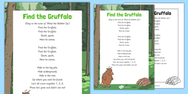 Find The Gruffalo Song to Support Teaching on The Gruffalo