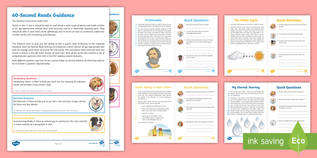 60-Second Reads: Water Activity Pack (teacher made)