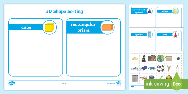 3D Objects Sorting Activity - Sorting 3D Objects resource