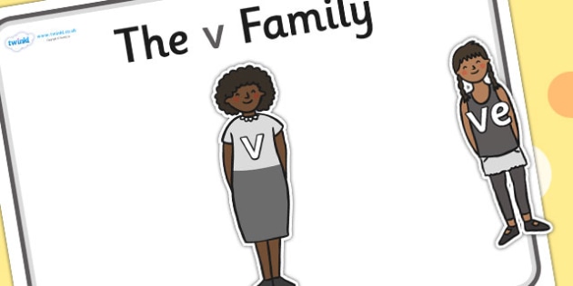V Sound Family Cut Outs (teacher made)