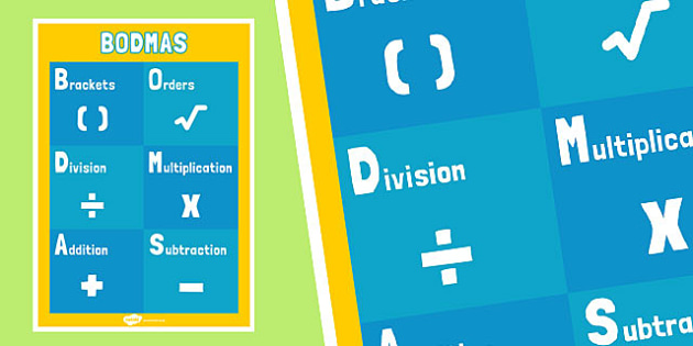 BODMAS Display Poster (teacher made)