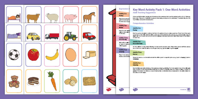 Key Word Activity Pack 1: One-Word Activities (teacher made)