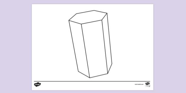 FREE! - Hexagonal Prism Colouring Sheet Colouring | Colouring Sheets