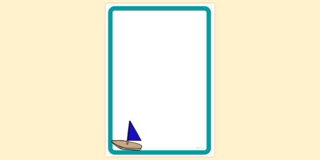 FREE! - boat page border for toddlers | Page Borders | Twinkl