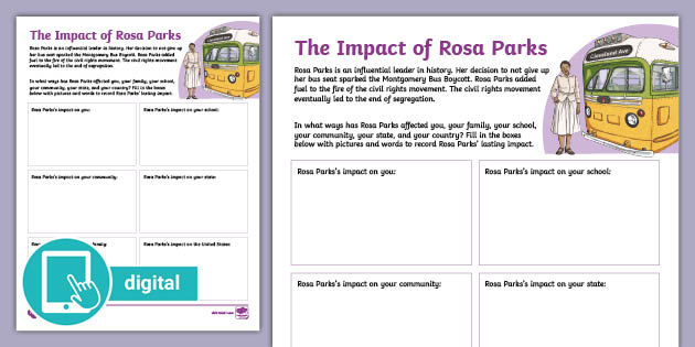 Rosa Parks's Impact Today Discuss and Reflect Activity
