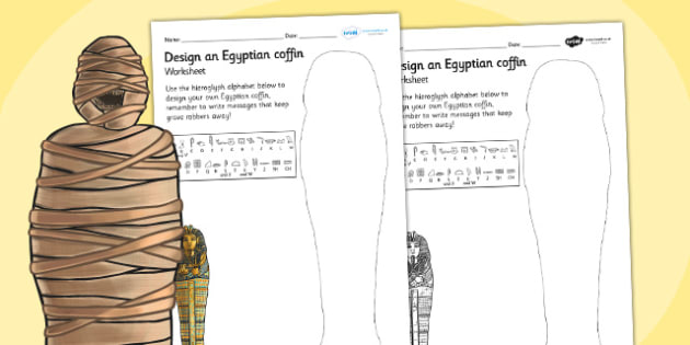 Design a Sarcophagus Worksheet - sarcophagus, design a sarcophagus, ancient