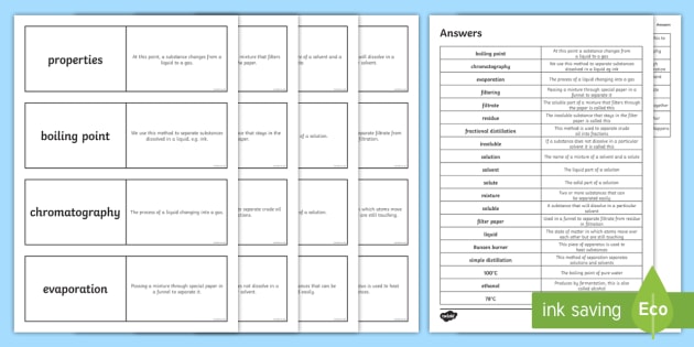 Separating Mixtures Loop Cards (teacher made)