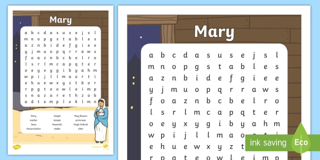 ROI Mary Word Search Worksheet / Worksheet