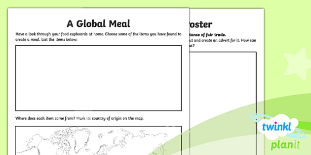 Trade and Economics Home Learning Tasks - Year 6 Geography