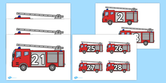 👉 Numbers on Fire Engines Pack