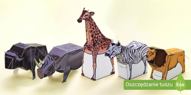 Zwierzęta afrykańskie | Modele 3D | Szablony do sklejenia