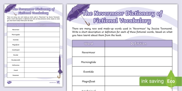 Fictional Vocabulary Task to Support Teaching on Nevermoor