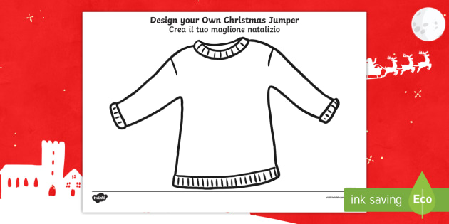 Christmas Jumper Design Worksheet / Worksheet English/Italian - Christmas