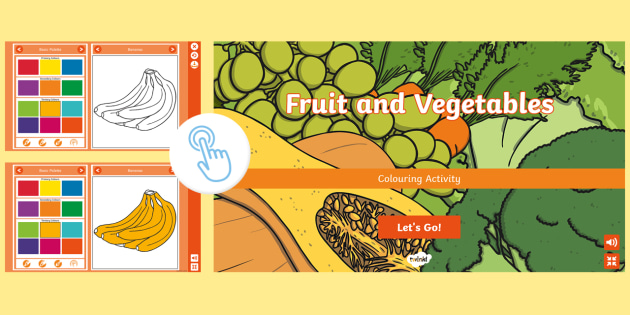 Fruit and Vegetables Interactive Colouring Activity