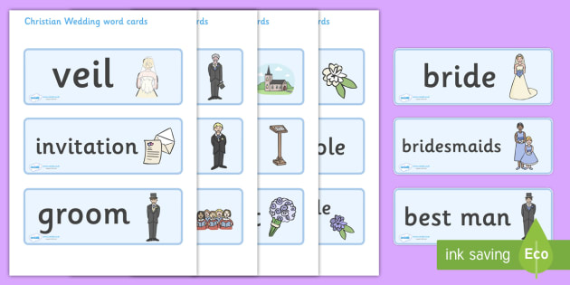 Weddings Vocabulary Cards - ESL Wedding Resources