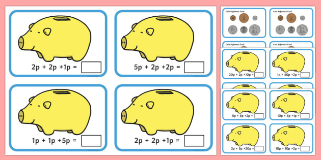 How Much In My Piggy Bank Flash Cards (teacher made)