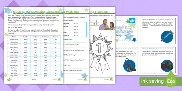 FREE! - Father’s Day Math Activity Pack - Twinkl - CA