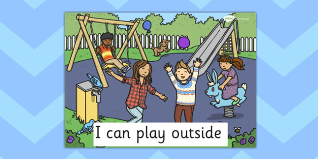 👉 I Can Play Outside Poster (teacher made)