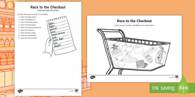 Exploring My World Aistear - Race to the Checkout Listen and Colour ...