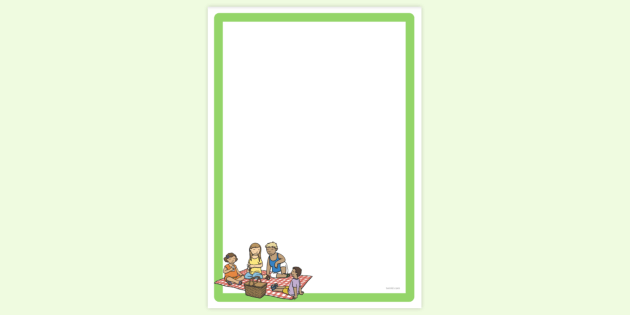 FREE! - Simple Blank Having a Picnic Page Border | Page Borders