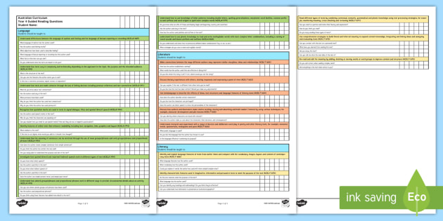 Year 4 Guided Reading Assessment Guidelines Checklist Year 4 Guided Reading Assessment Guidelines Checklist