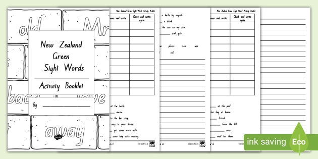 New Zealand Green Sight Word Activity Booklet (teacher made)