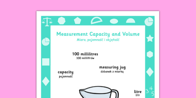 Year 1 Measurement, Capacity and Volume Poster Polish Translation