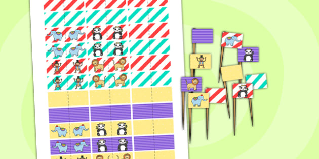 Animal Themed Birthday Party Toothpick Flags